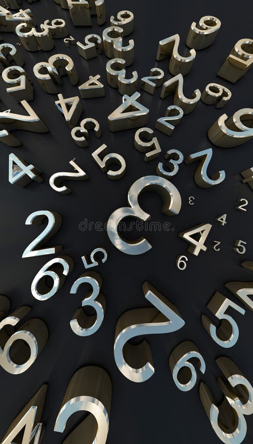 3d Rendering Gold Numbers on Black Background Stock Illustration ...