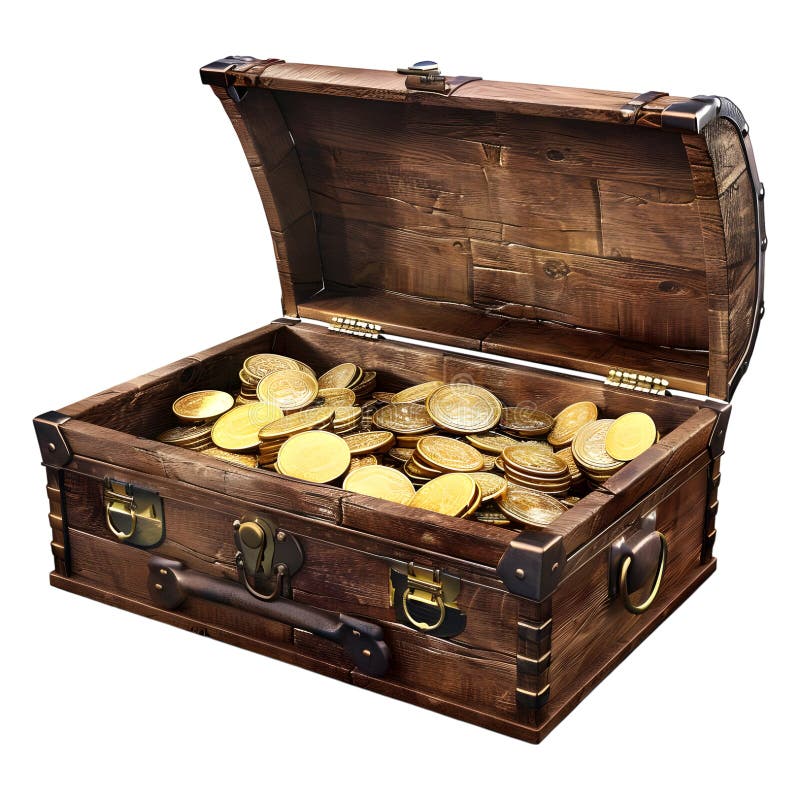 3D Rendering of a Gold Treasure on Transparent Background - Ai ...