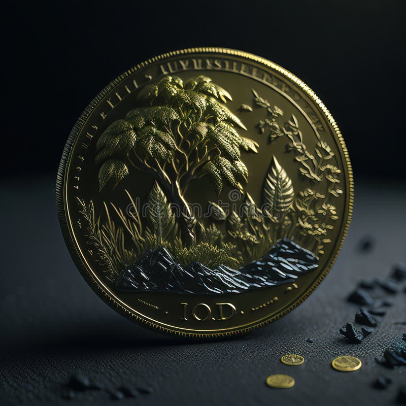 3 D Rendering of a Golden Coin Stock Illustration - Illustration of ...