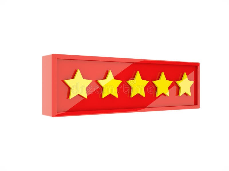 Five Golden Rating Star 3d Illustration on White Background Stock ... Five Golden Rating Star 3d Illustration on White Background Stock ...
