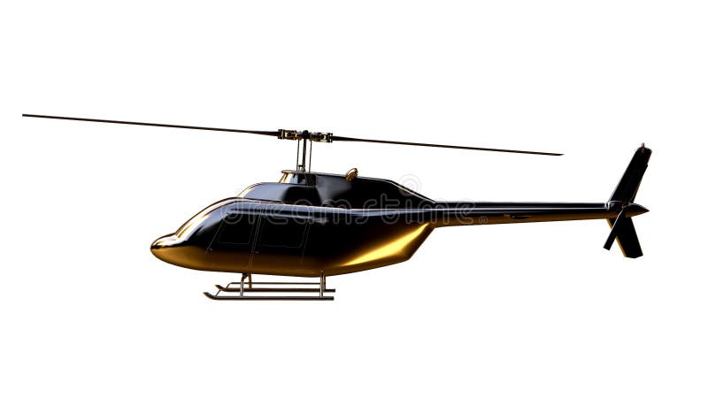 Golden helicopter isolated stock illustration. Illustration of ...