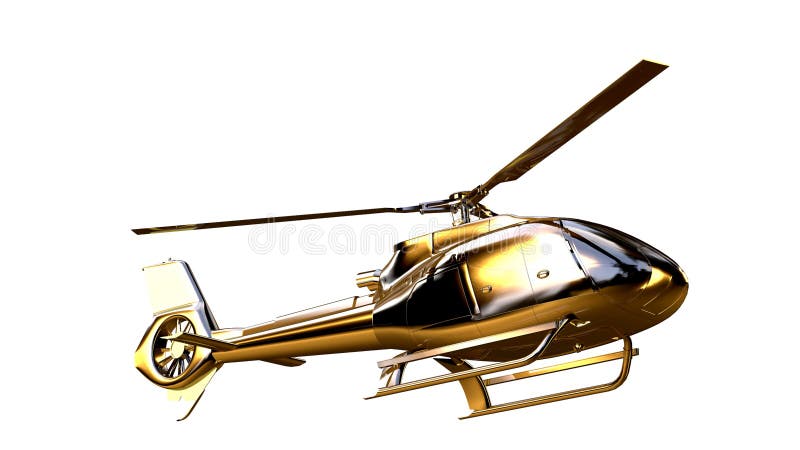 Golden helicopter isolated stock illustration. Illustration of ...