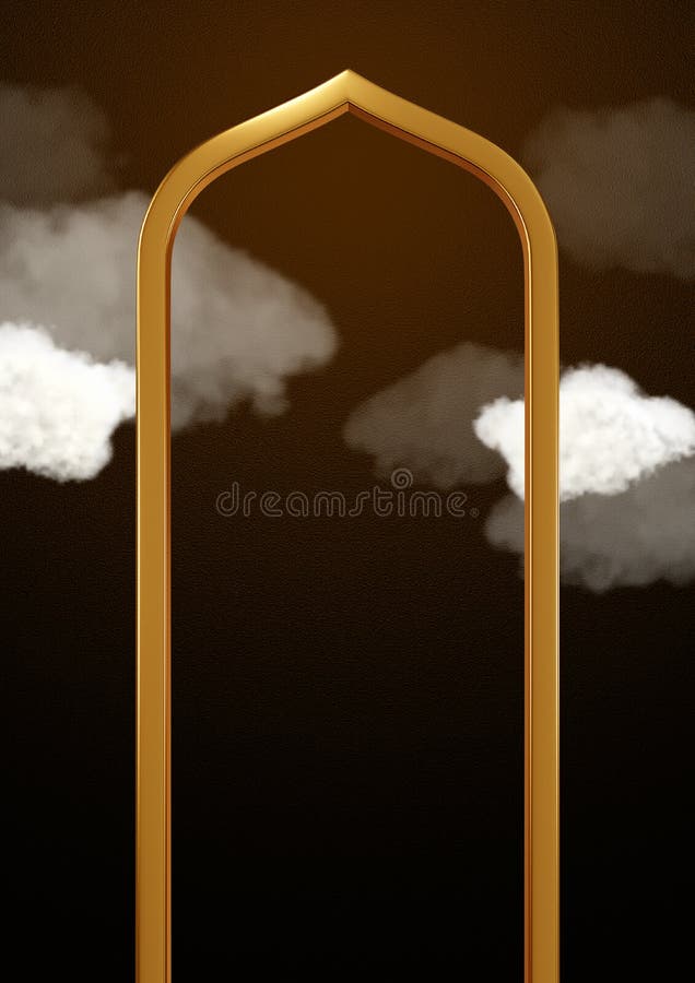 3D Rendering, Golden Pillar Frame Design 120 Stock Illustration ...