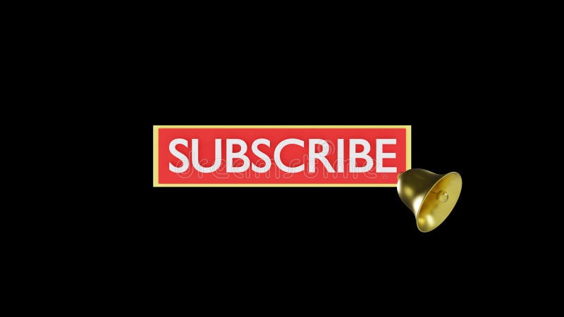 3D Rendering Golden Realistic Bell 3D Illustration Subscribe Button ...