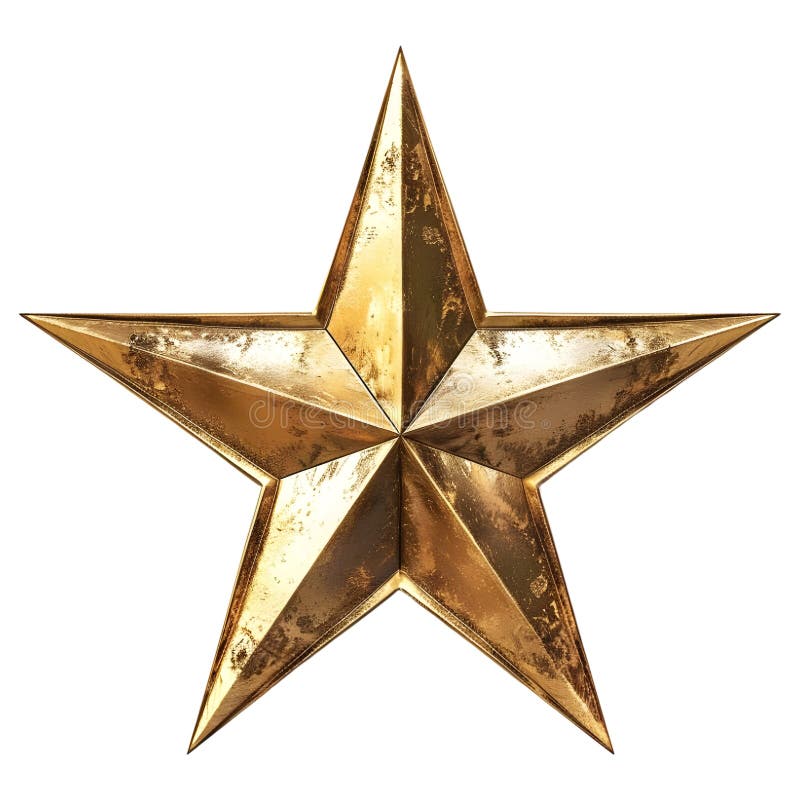 3D Rendering of a Golden 3D Star on Transparent Background - Ai ...