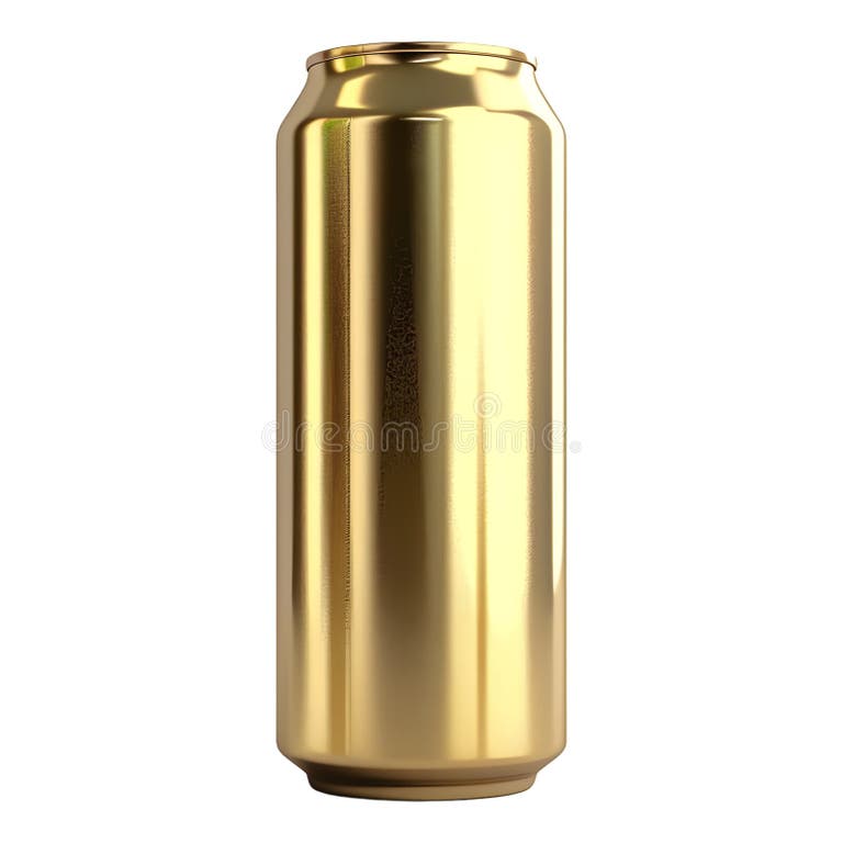 3D Rendering of a Golden Tin Pack on Transparent Background - Ai ...