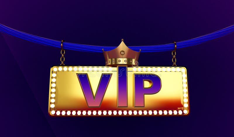 3D Rendering of Golden VIP Withe Crown, Stock Illustration ...