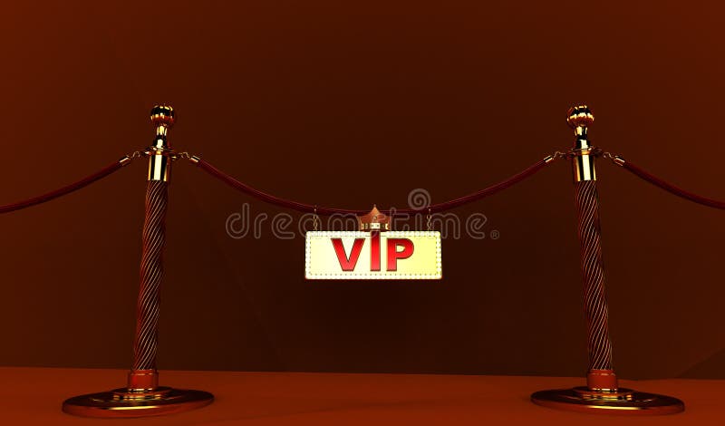 3D Rendering of Golden VIP Withe Crown, Stock Illustration ...