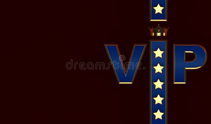3D Rendering of Golden VIP Withe Crown, Stock Illustration ...