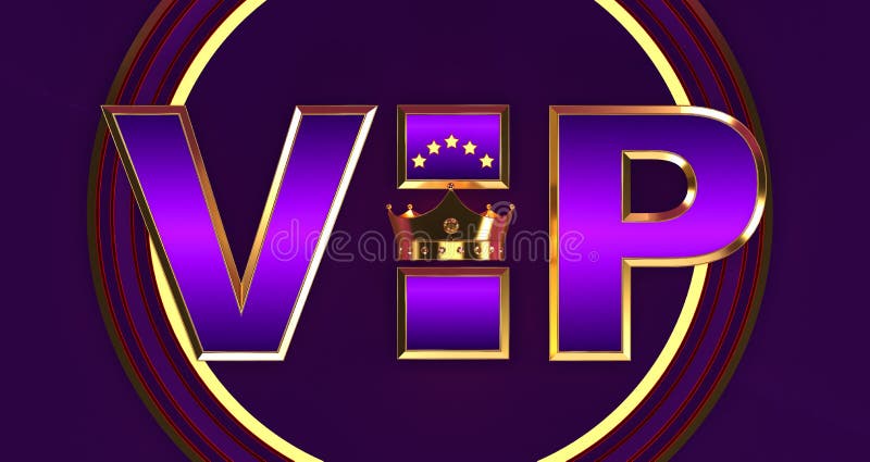 3D Rendering of Golden VIP Withe Crown, Stock Illustration ...