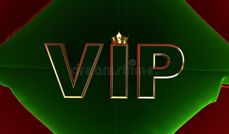 3D Rendering of Golden VIP Withe Crown, Stock Illustration ...