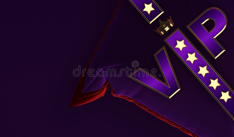 3D Rendering of Golden VIP Withe Crown, Stock Illustration ...