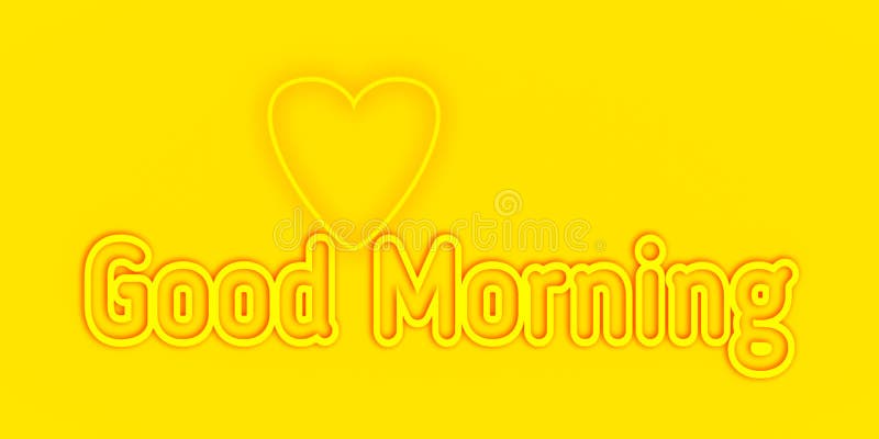 3d Rendering Good Morning Text Isolated on Yellow Stock Illustration ...