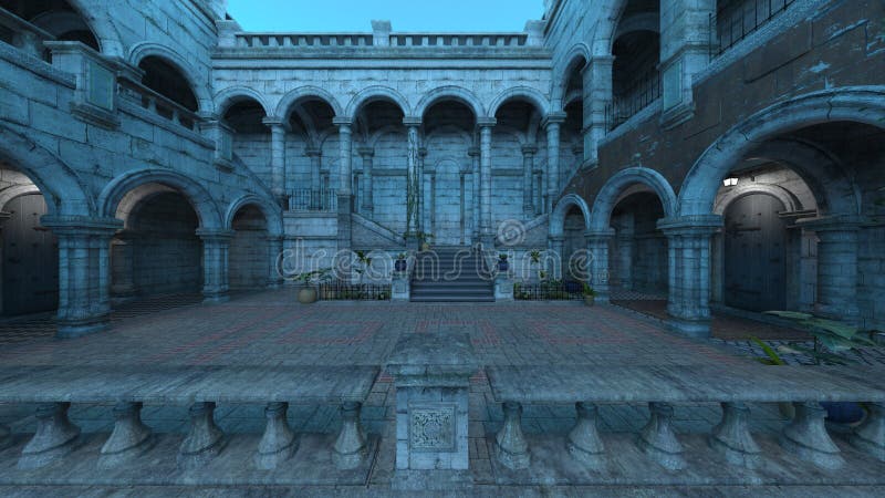 3D Rendering of Grand Castle Stock Illustration - Illustration of ...