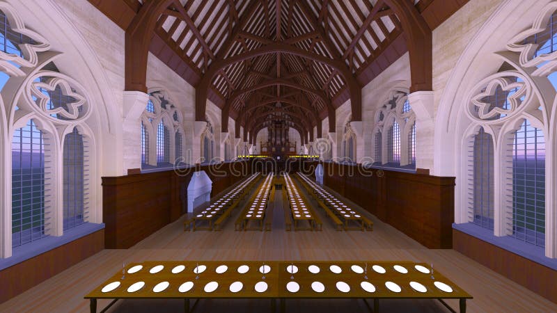 3D rendering of grand hall stock illustration. Illustration of wedding ...