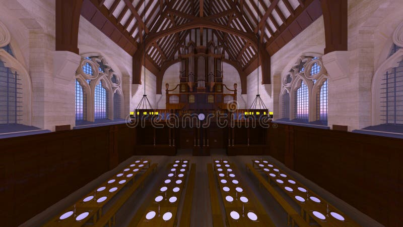 3D rendering of grand hall stock illustration. Illustration of ...