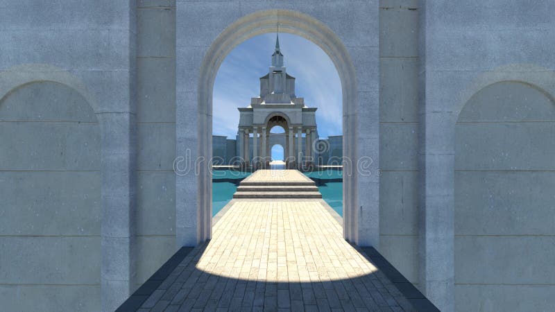 3D Rendering of Grand Palace Stock Illustration - Illustration of hall ...