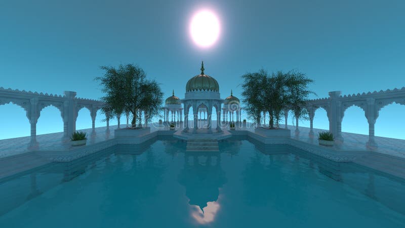 3D Rendering of Grand Palace Stock Illustration - Illustration of ...