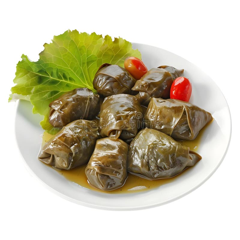 3D Rendering of a Grape Leaves Dolma Stuffed Meat on Transparent ...