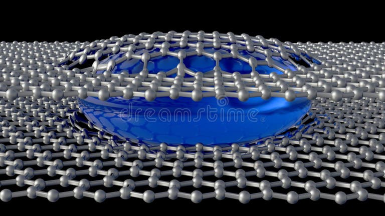 3D Rendering of a Graphene Liquid Cell. Stock Illustration ...