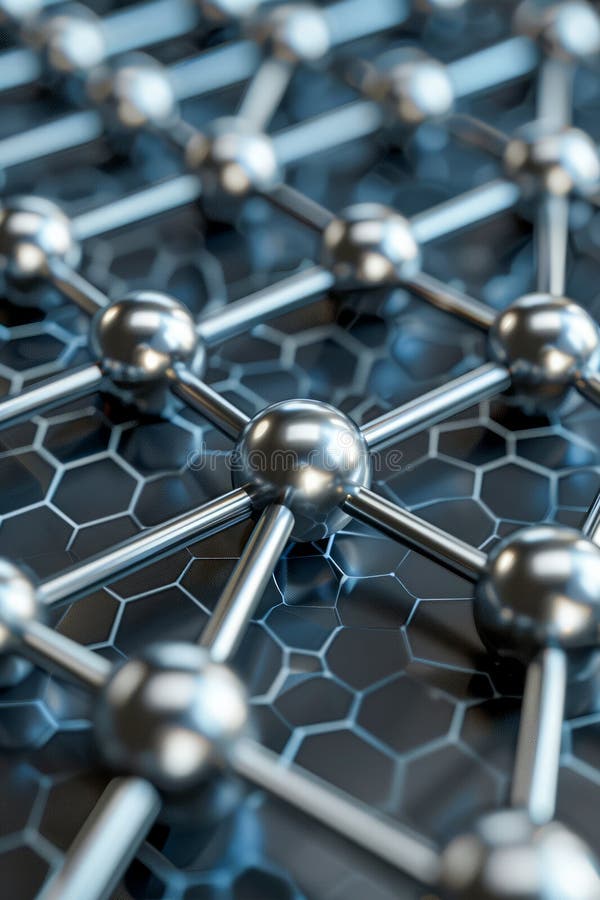 3D Rendering of Graphene Molecular Structure in High Detail on Dark ...