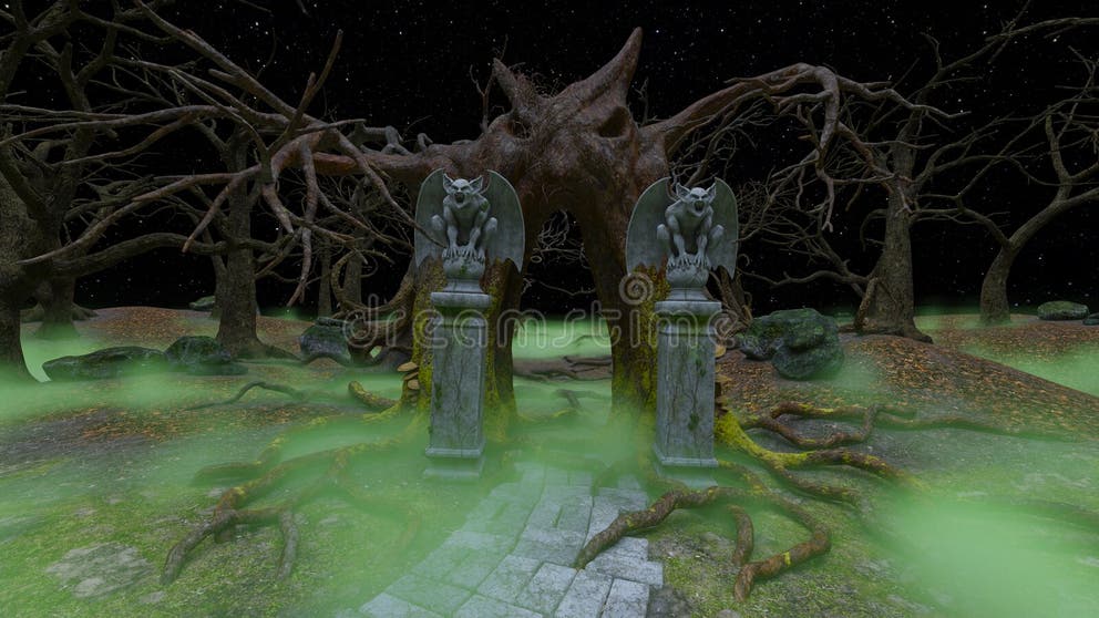 3D Rendering of the Graveyard Stock Illustration - Illustration of ...