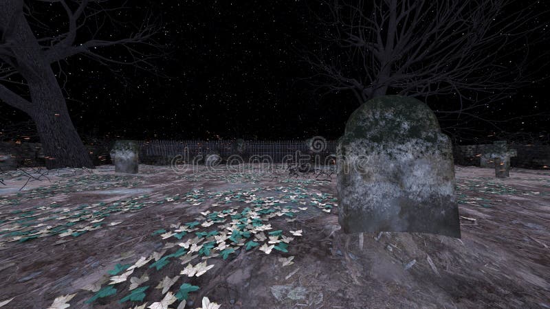 3D Rendering of the Graveyard Stock Illustration - Illustration of ...