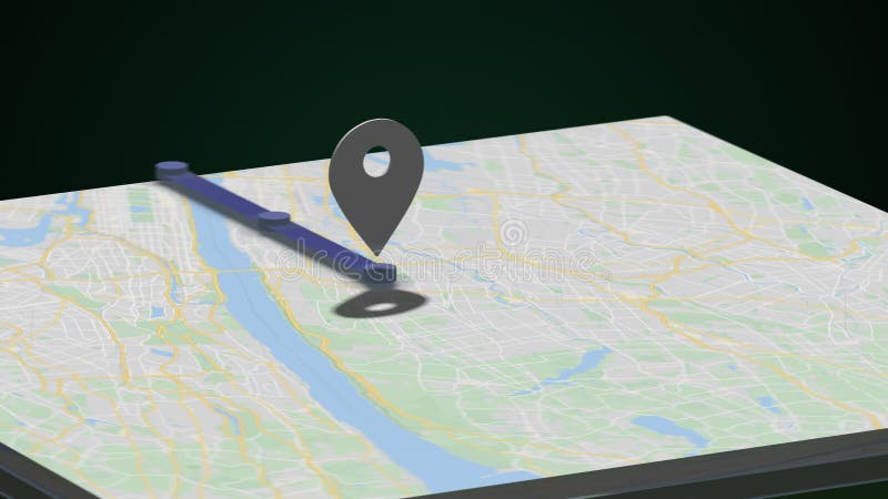 3d Rendering of Gray Map Pin Background. Stock Illustration ...