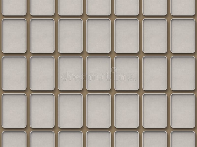 3d Rendering. Gray Round Square Tile Pattern on Brown Background Stock ...