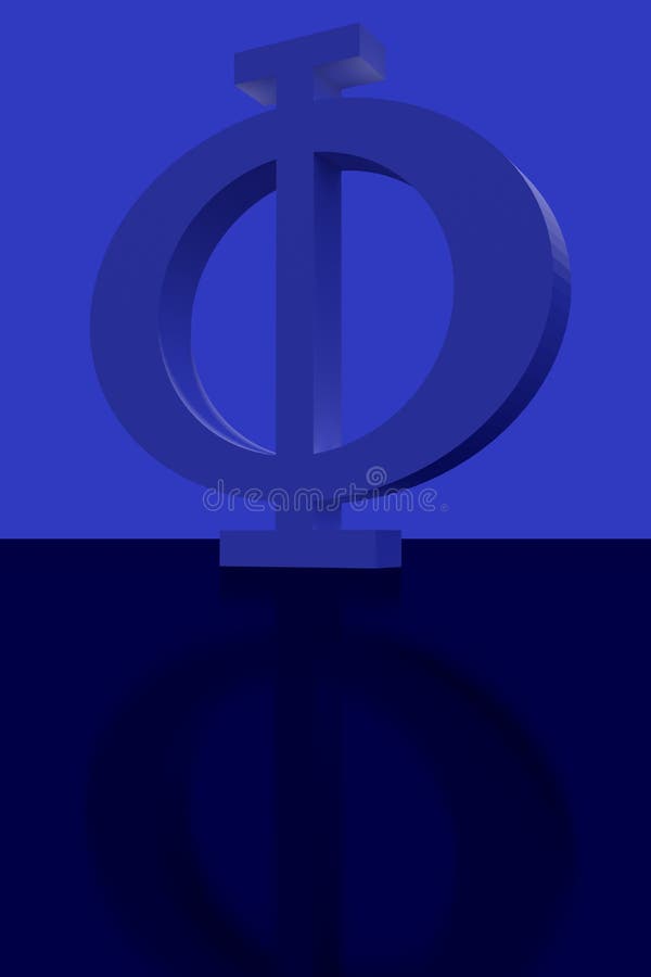 3D Rendering Of Greek Capital Letter PHI Stock Illustration ...