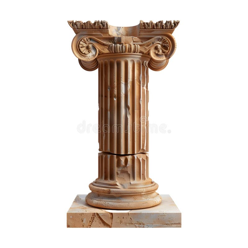 3D Rendering of a Greek Pillar on Transparent Background - Ai Generated ...