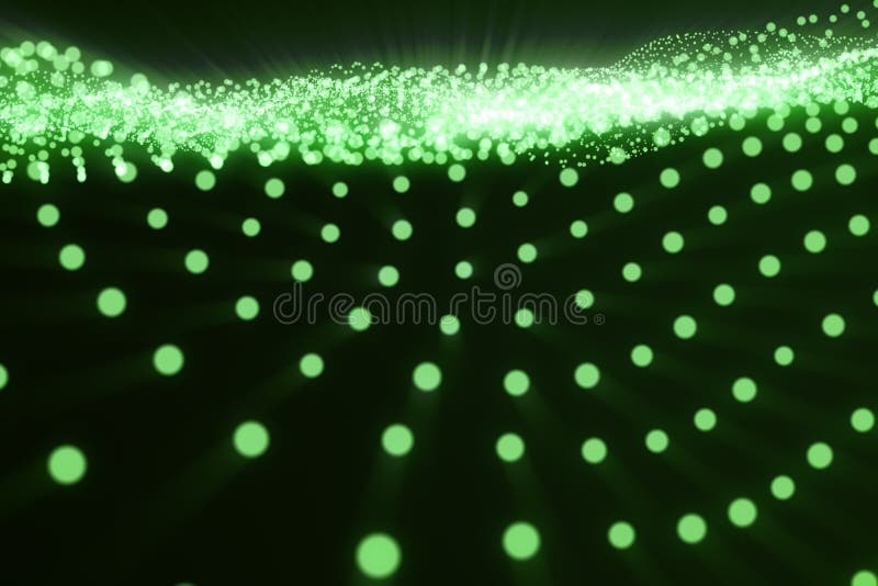 3d Rendering Green Abstract Digital Wave Form on Dark Background ...