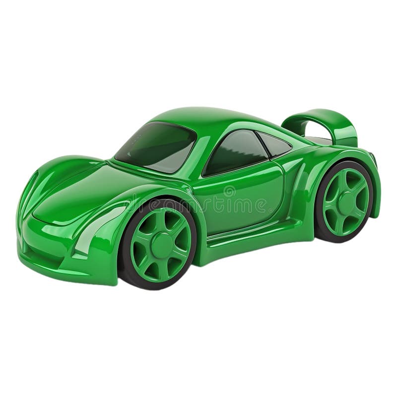 3D Rendering of a Green Car on Transparent Background - Ai Generated Stock Illustration ...