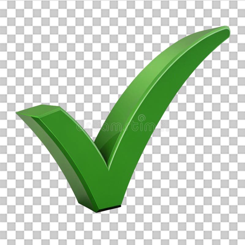 3D Rendering of a Green Checkmark Symbol Stock Illustration ...