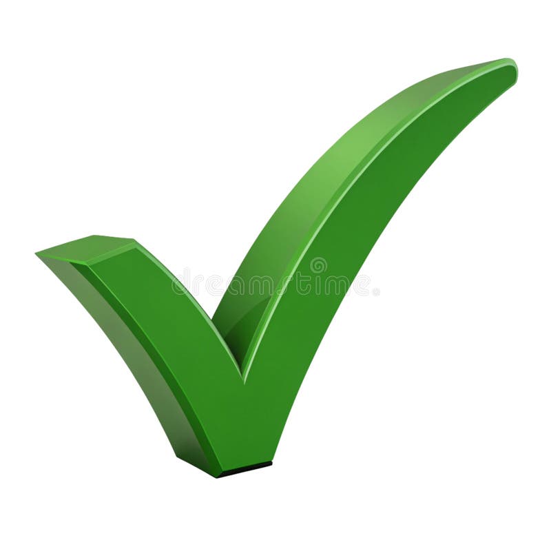 3D Rendering of a Green Checkmark Symbol Stock Illustration ...