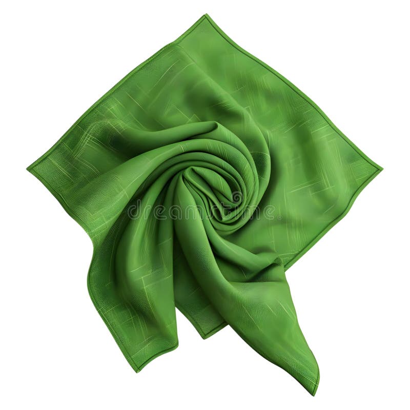 3D Rendering of a Green Cloth Piece on Transparent Background - Ai ...