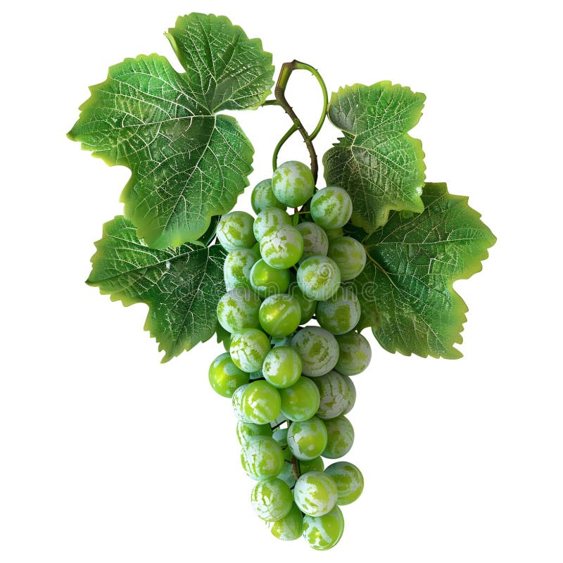 3D Rendering of a Green Grapes on Transparent Background - Ai Generated Stock Illustration ...