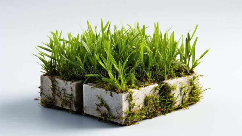 3d Rendering of Green Grass Cube Stock Illustration - Illustration of ...