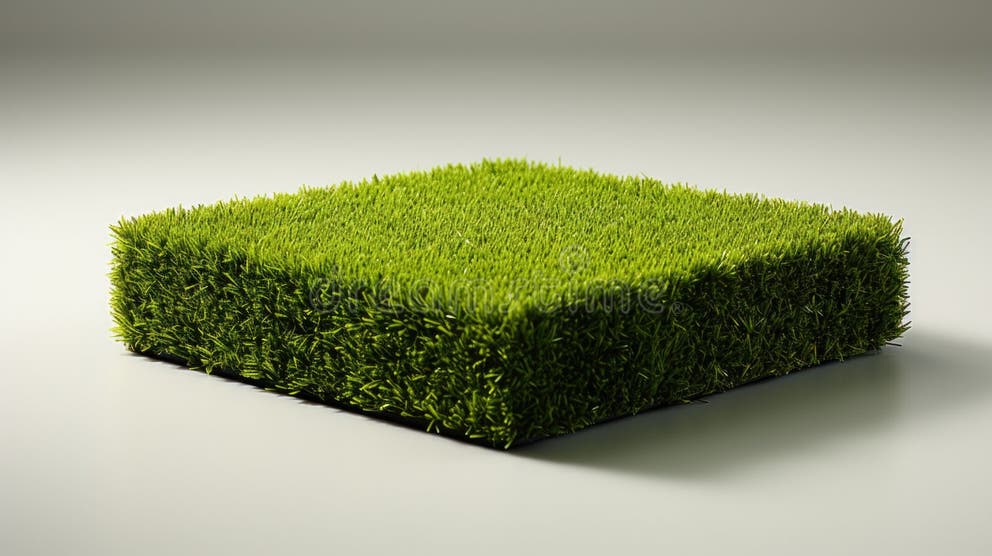 3d Rendering of Green Grass Cube Stock Illustration - Illustration of ...