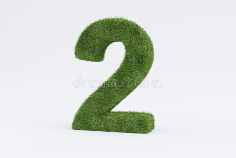 3d Rendering of Green Grass Number 2 Isolated on White Background ...