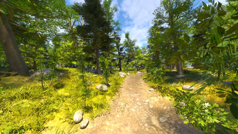 3D Rendering of Green Landscape Stock Illustration - Illustration of ...