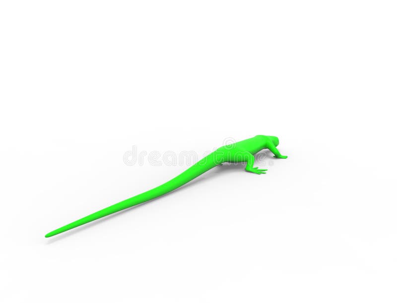 3d Rendering of a Green Lizard Isolated in White Studio Background ...