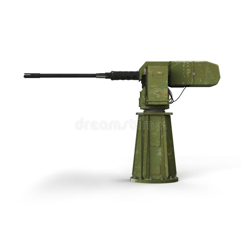 3d Rendering of a Green Machine Gun on White Background Stock ...