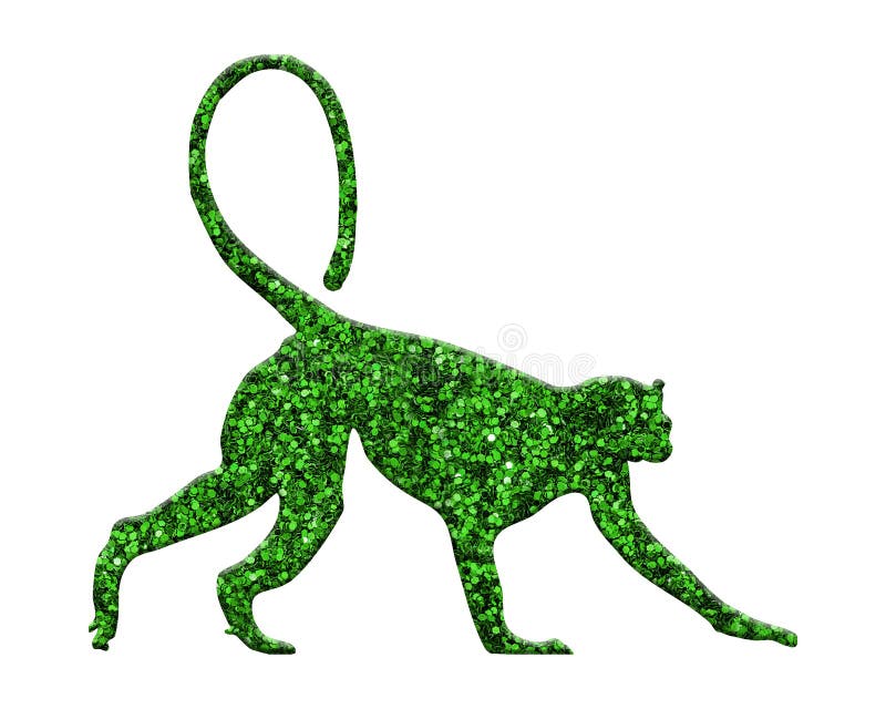 3D Rendering of a Green Monkey Isolated on White Background Stock ...