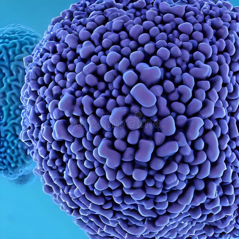 3D Rendering of Green Virus Bacteria Floating in a Cellular Environment ...