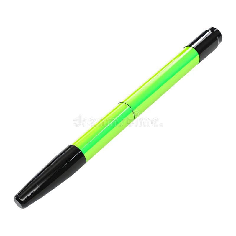 3D Rendering of a Green Writing Pen on Transparent Background - Ai ...