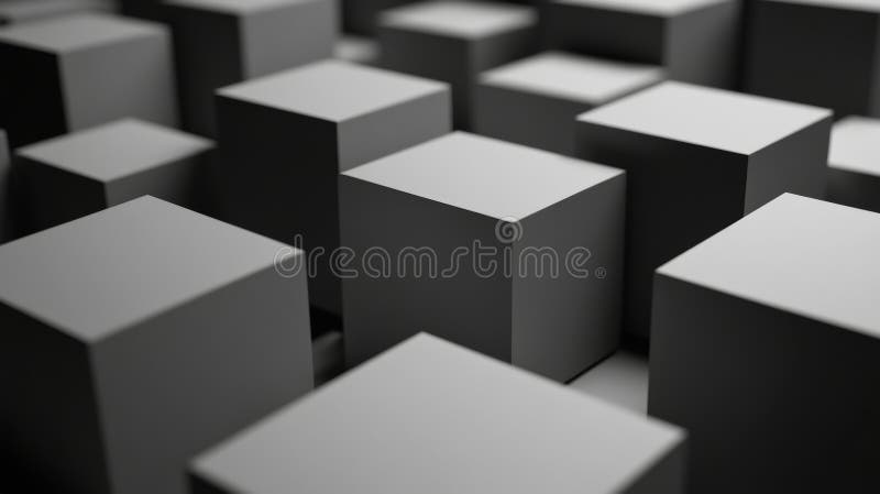 3D Rendering of Grey, Glossy Blocks Created by Arranging Them in a ...