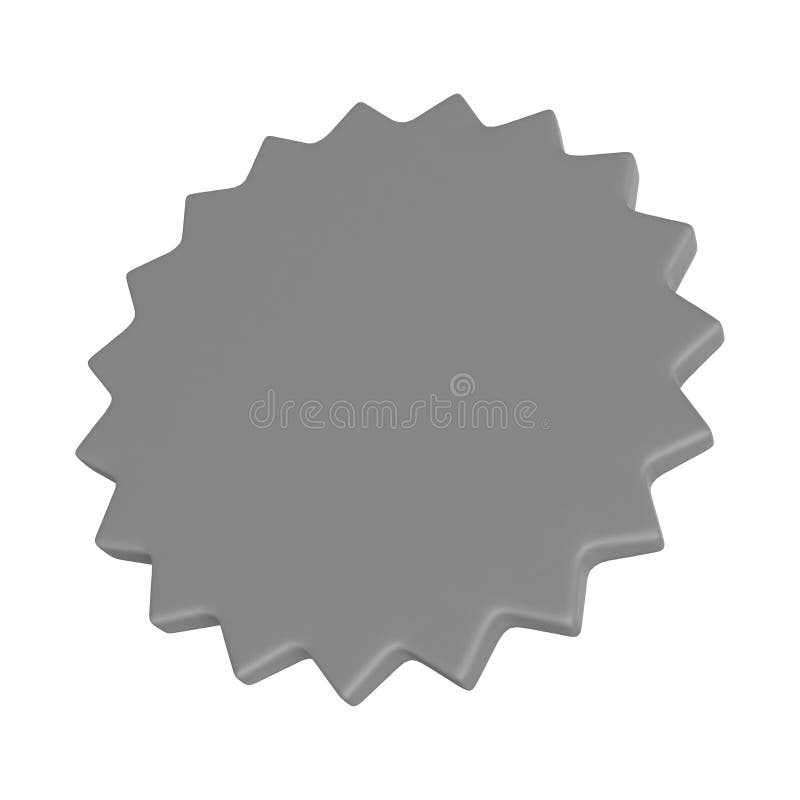 3D Rendering Grey Star - Badge Concept for Diploma Stock Illustration ...