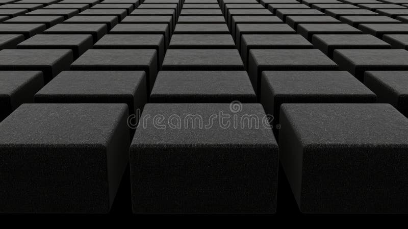 A 3D Rendering of a Grid of Black Cubes. Stock Illustration ...
