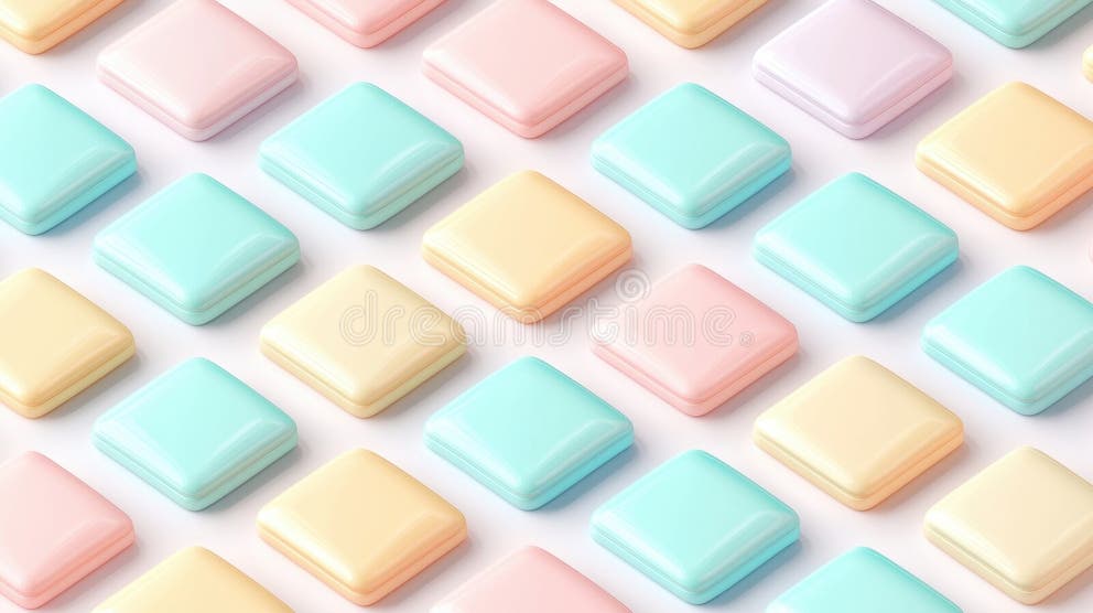 A 3D Rendering of a Grid of Colorful, Square-shaped Objects. Stock ...